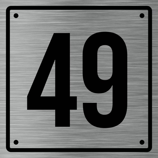 Huisnummerbord 49 - Incl. Schroeven en Pluggen – Acrylaat - 10 x 10 cm ...