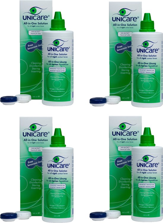 Unicare lenzenvloeistof voor harde contactlenzen 4x 360 ml | bol