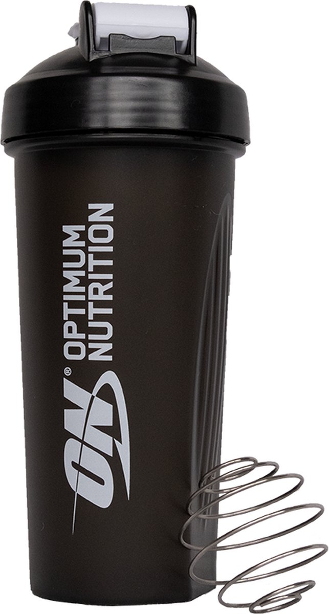 Optimum Nutrition ON Shaker Plus - Shakebeker 600ml - Mixbal - Zwart | bol
