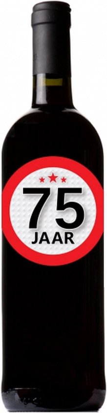 75 jaar leeftijd sticker rond 9 cm - 75 jaar verjaardag/jubileum ...