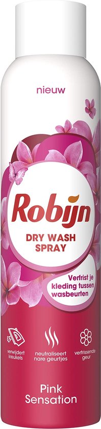 Robijn Pink Sensation Dry Wash Spray, kledingverfrisser zonder wassen ...