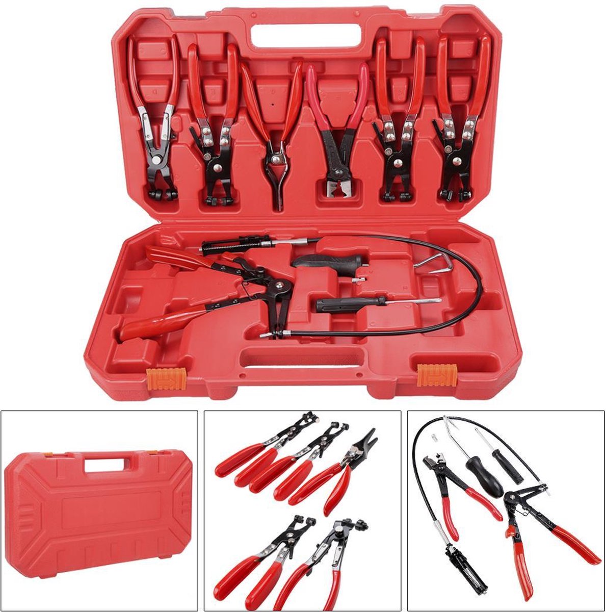 Slangklem-8x28x9 cm 9 stks Slangklem Clip Tang Set Swivel Jaw Platte ...