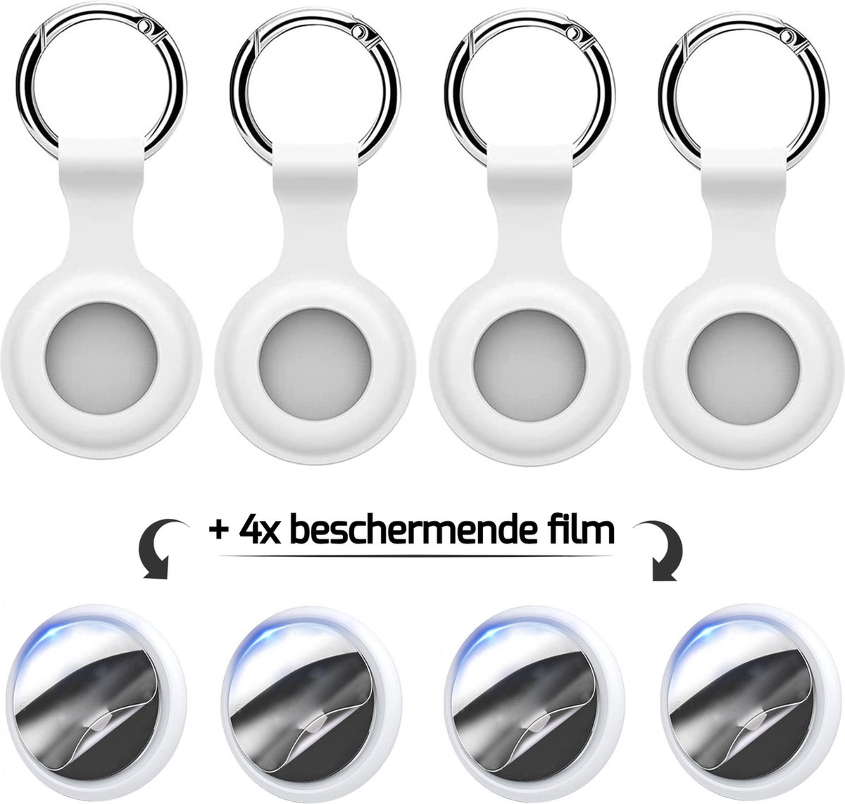 Sleutelhangers geschikt voor Apple Airtag - Airtag-sleutelhangers - Siliconen... | bol
