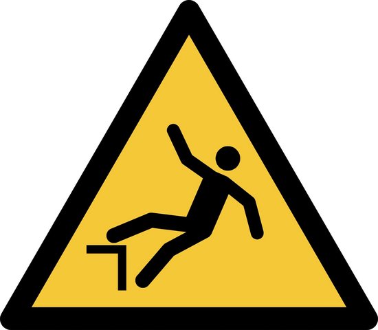 Pictogram bordje Waarschuwing: valgevaar | 200 * 176 mm - verpakt per 2 ...
