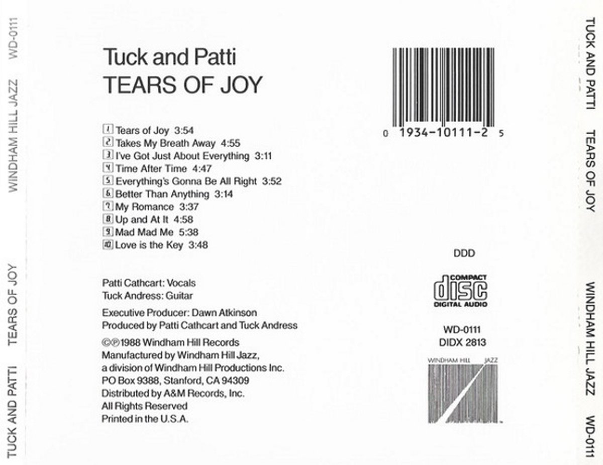 Tears Of Joy, Tuck & Patti | CD (album) | Muziek | bol.com