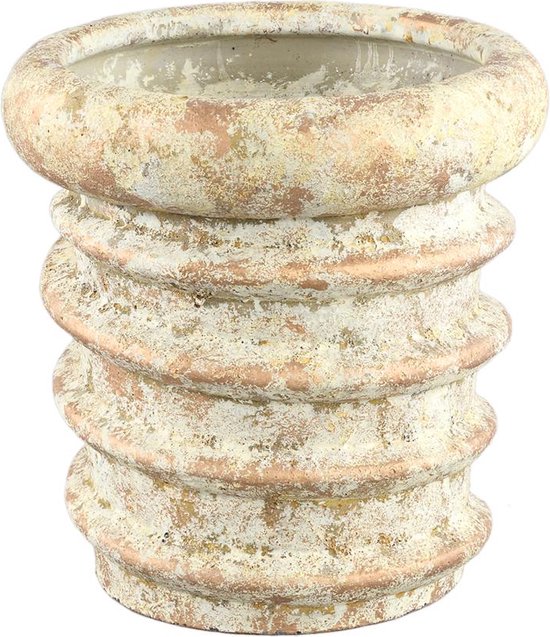 PTMD Zero Bloempot - 30 x 30 x 30 cm - Cement - Creme | bol.com