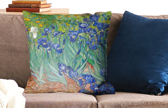 Kussenhoes 60x60 cm - De Irissen - Schilderij van Vincent van Gogh - Katoen /... | bol.com