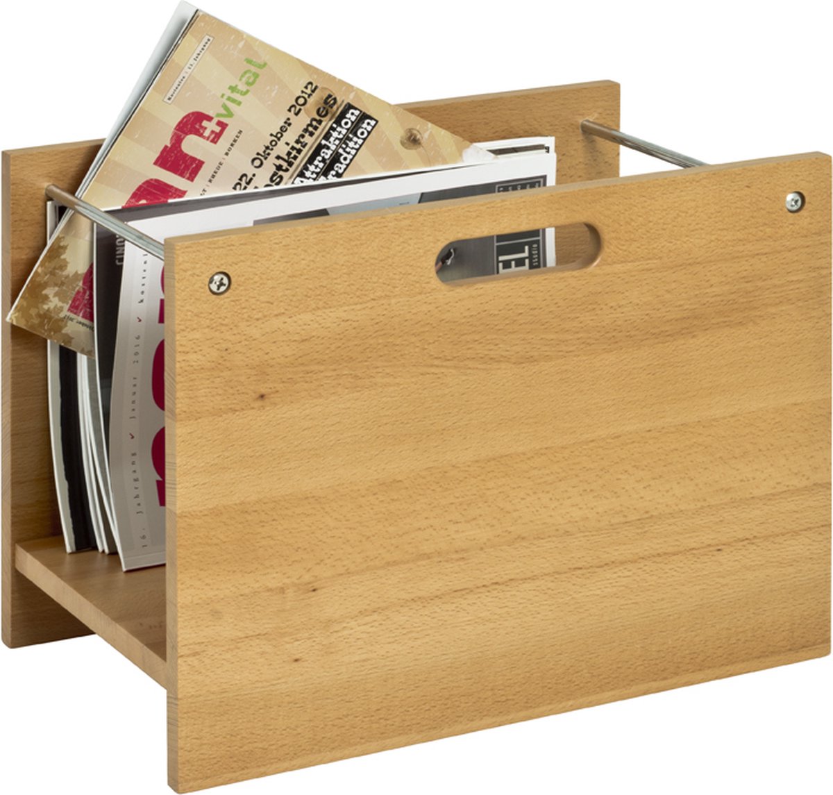 HakuShop Lectuurbak - Bruin - Massief beuken hout - Tijdschriften rek ...