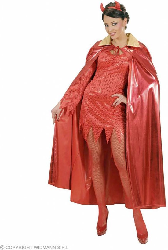 Metalic Rode Cape Met Gouden Kraag | One Size | bol.com