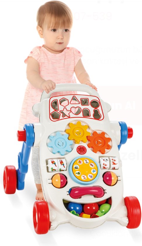 Loopwagen - Loopwagen baby – Blauw - Loopstoeltje baby - Loopkar ...