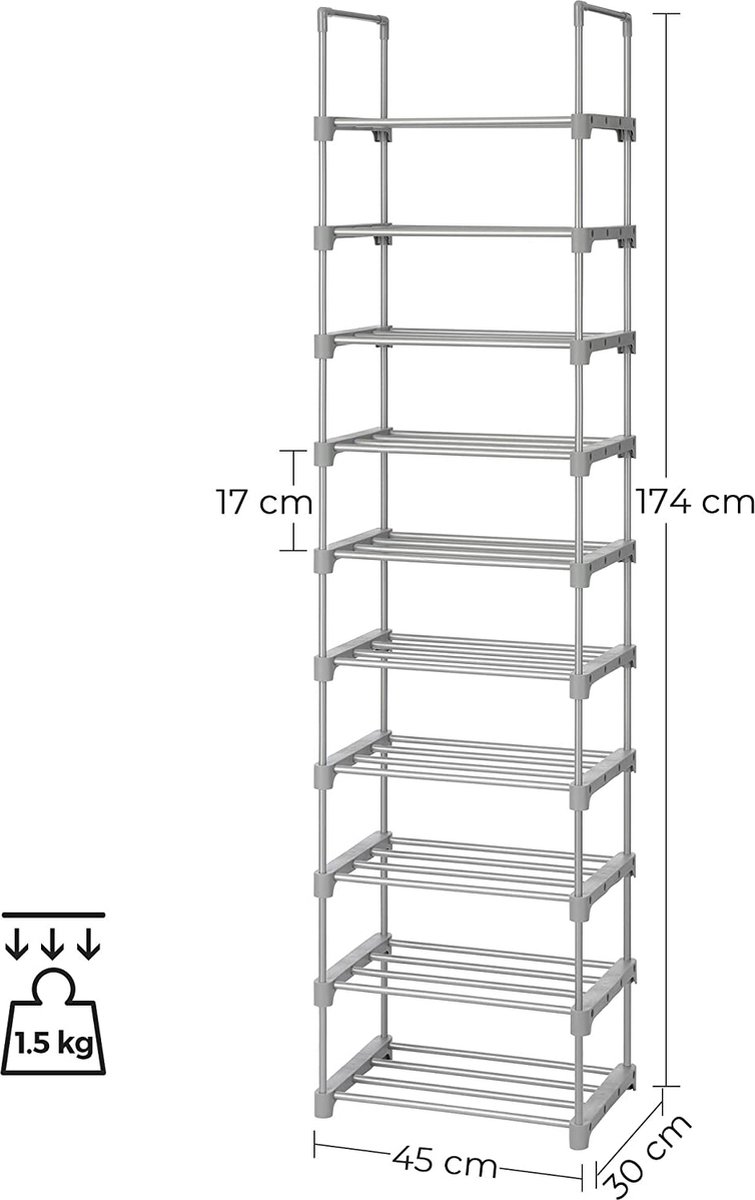 Schoenenrek, grote schoenenstandaard van ijzer, staand rek ...