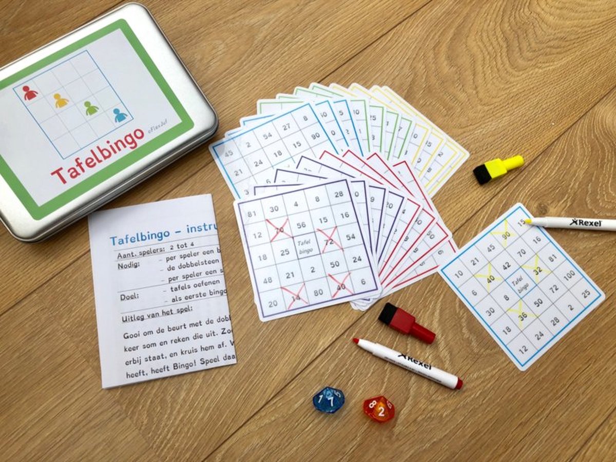 FlexJuf Tafelbingo - educatief reken spel - oefenen met tafels en ...