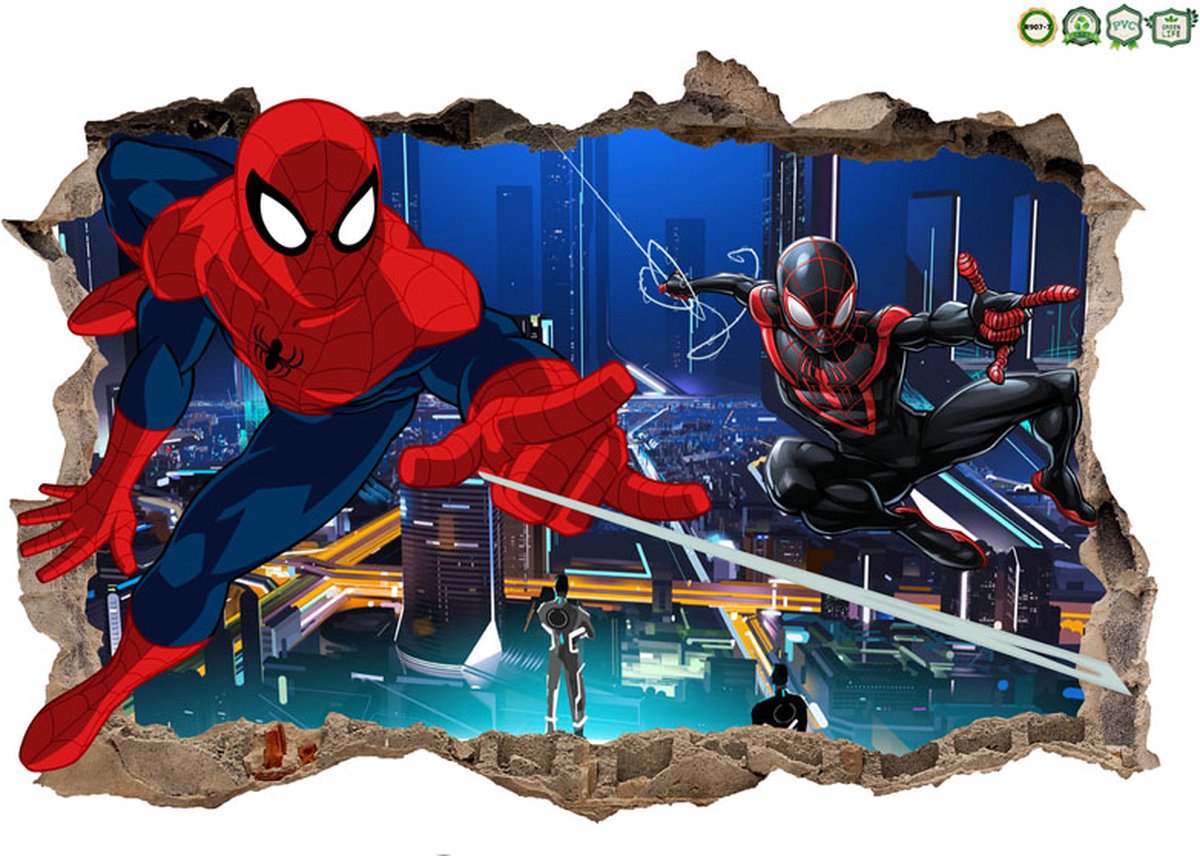 Muursticker Spiderman | Spider-Man door muur (3D-effect) | Muursticker ...