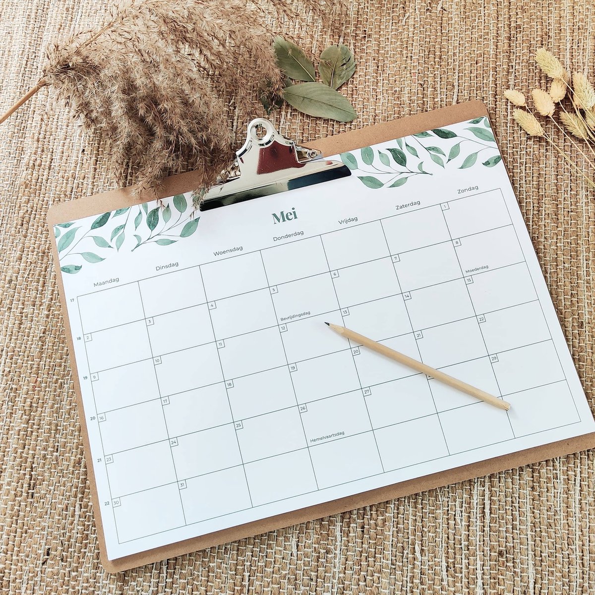 Studio Sara - Familie maandplanner - Clipboard - A3 - Botanisch | bol.com