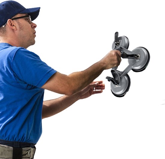 Hoobi ® Vacuüm Zuignap – Glas lifter – Horizontale Zuigkracht 120 kg ...