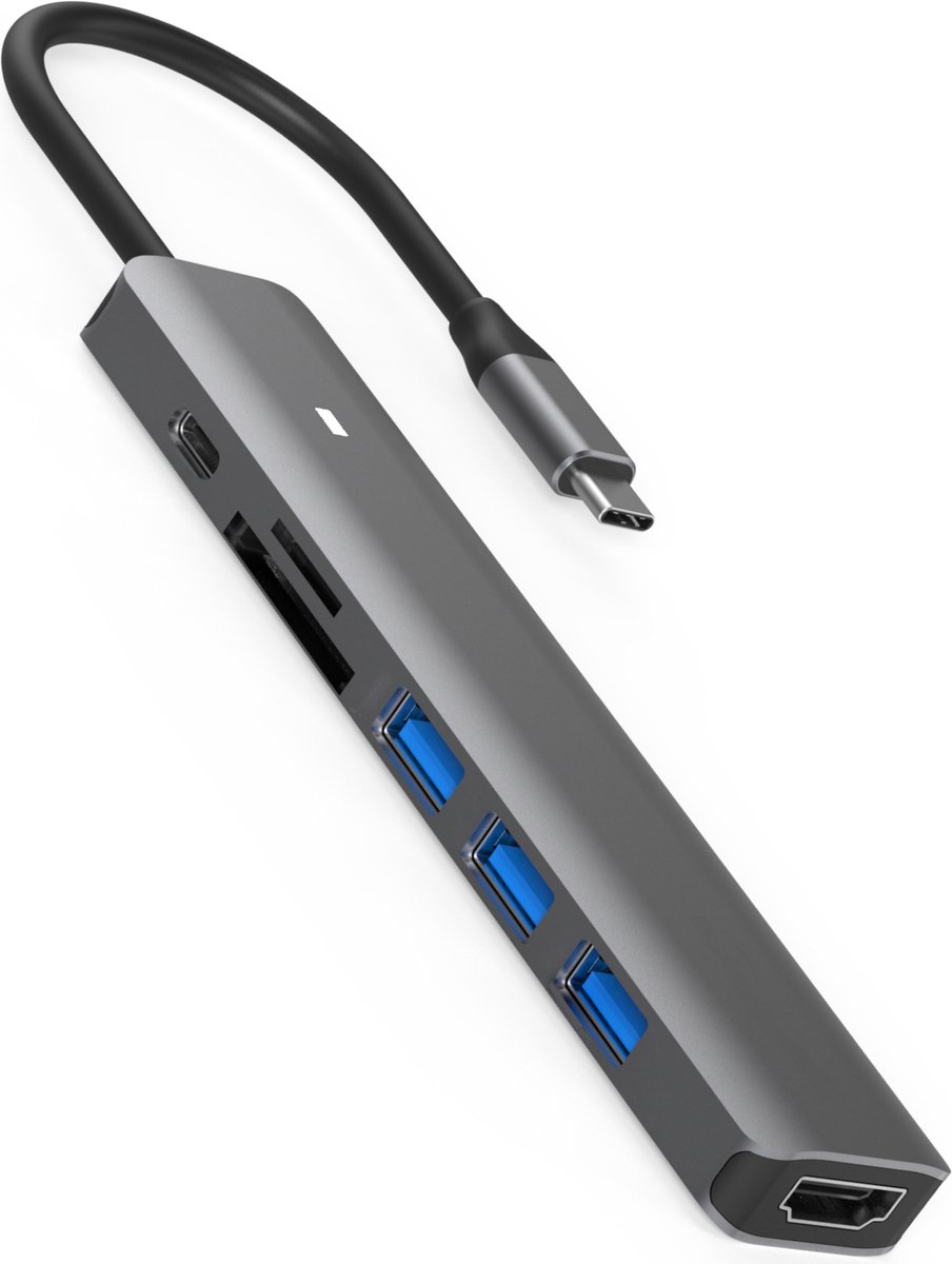 Rolio USB C Hub - 7 in 1 Hub - USB-C Opladen - 4K HDMI - USB 3.0 - SD ...