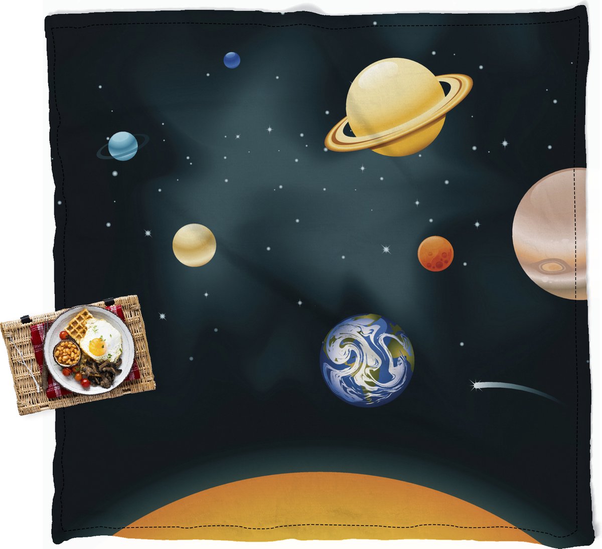 Picknickkleed - Buitenkleed - het zonnestelsel met onze planeet ...