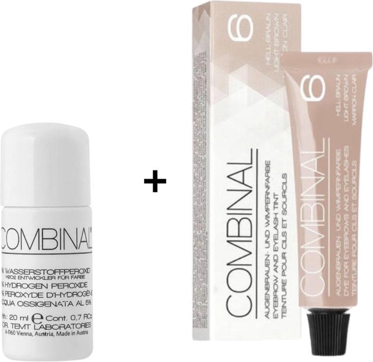 Combinal Wenkbrauw en Wimperverf - Licht Bruin + Combinal ...