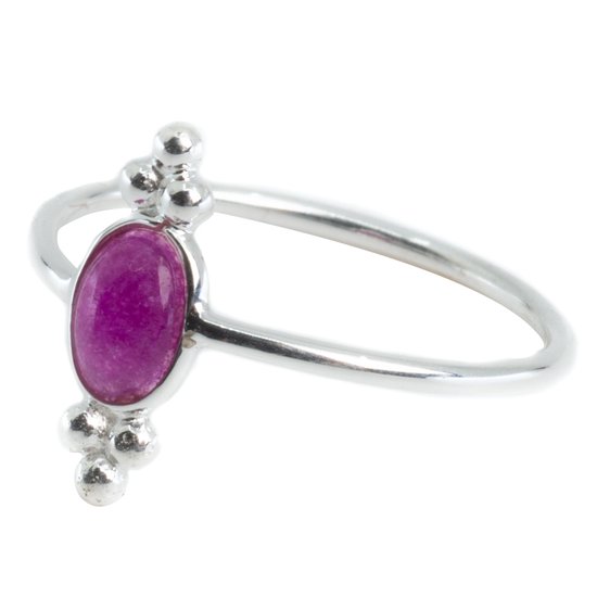 Edelsteen Ring Robijn (gekleurd) – 925 Zilver – Fancy (Maat 17) | bol