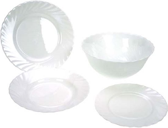 Luminarc Trianon - 19-delig Wit Servies-set - Opaal | bol.com