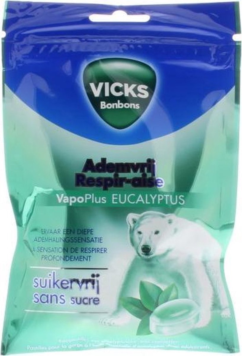 Vicks Ademvrij Eucalyptus Suikervrij 20 x 72GR - Voordeelverpakking | bol