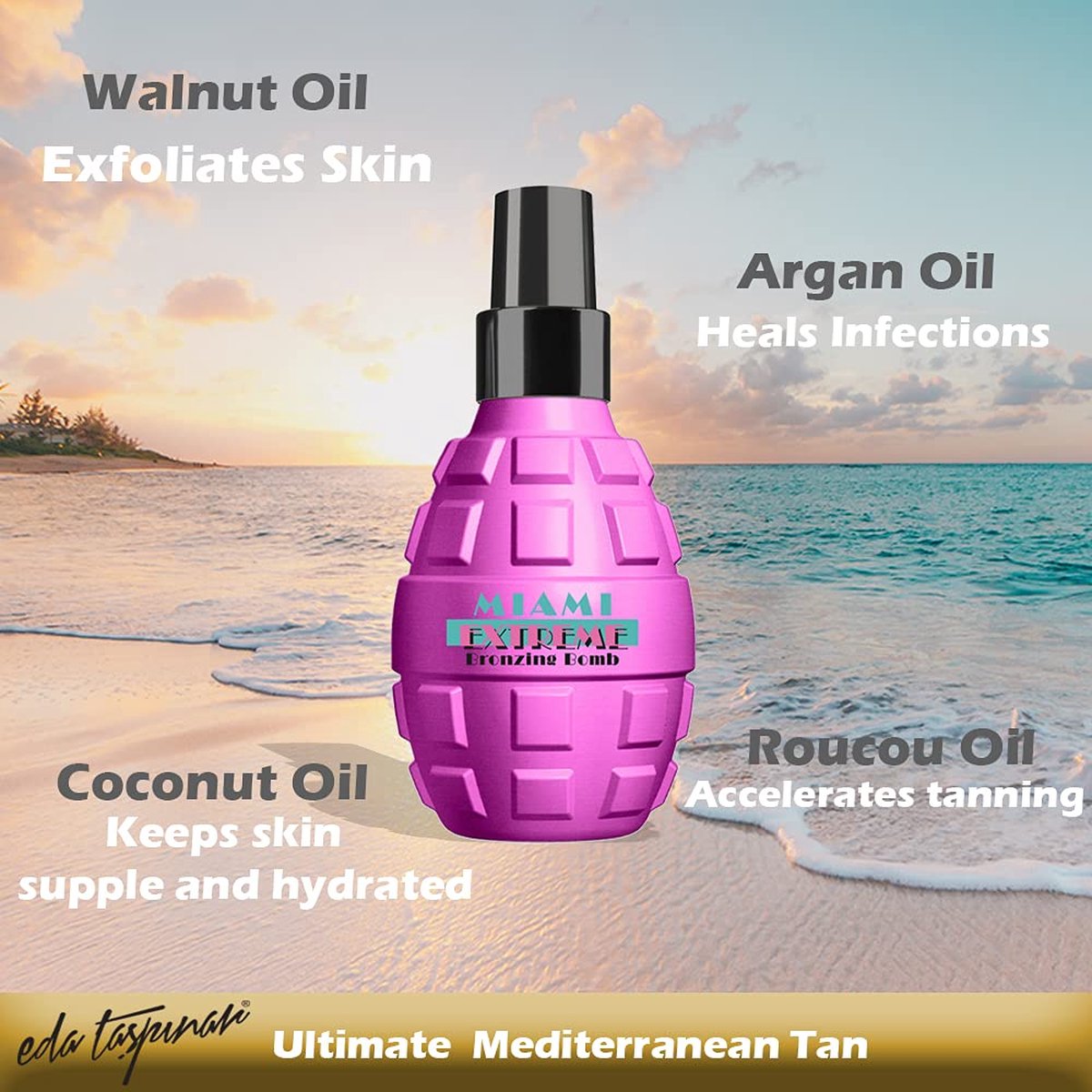 Eda Taspinar®️ Miami Extreme Bronzing Bomb - Snelbruinende Olie - SPF 0 ...