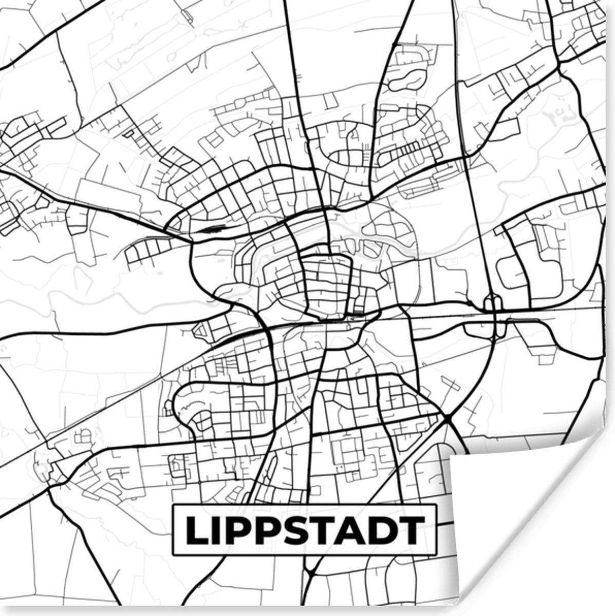 Poster Plattegrond - Lippstadt - Kaart - Stadskaart - 30x30 cm | bol.com