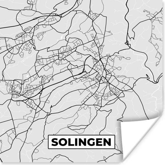 Poster Plattegrond - Kaart - Stadskaart - Duitsland - Solingen - 50x50 ...