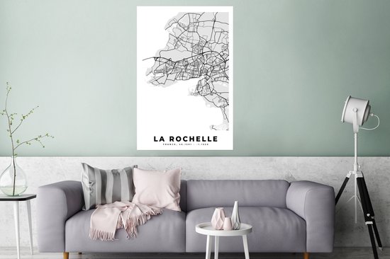 Poster Plattegrond - La Rochelle - Stadskaart - Kaart - Frankrijk ...