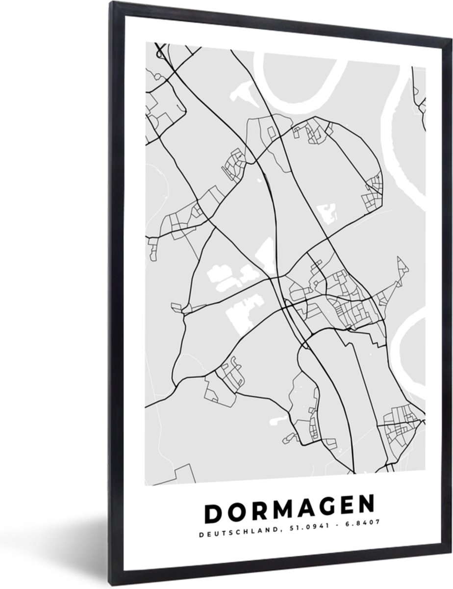 Fotolijst incl. Poster - Plattegrond - Duitsland - Dormagen ...