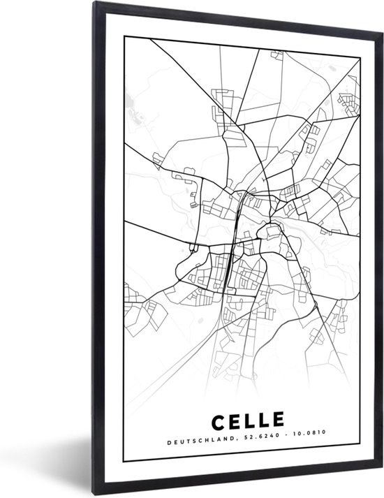 Fotolijst incl. Poster - Plattegrond - Stadskaart - Celle - Kaart ...