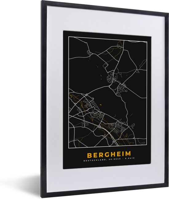 Fotolijst incl. Poster - Duitsland – Black and Gold – Bergheim ...