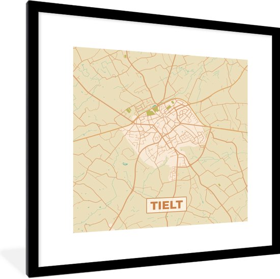 Fotolijst incl. Poster - Vintage - Kaart - Stadskaart - Plattegrond ...