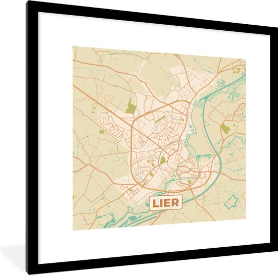 Fotolijst incl. Poster - Stadskaart - Kaart - Lier - Plattegrond ...