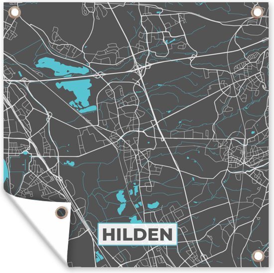 Tuindoek Blauw – Duitsland – Plattegrond – Stadskaart – Kaart – Hilden ...