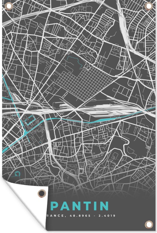 Tuindecoratie Pantin - Frankrijk - Plattegrond - Stadskaart - Kaart ...