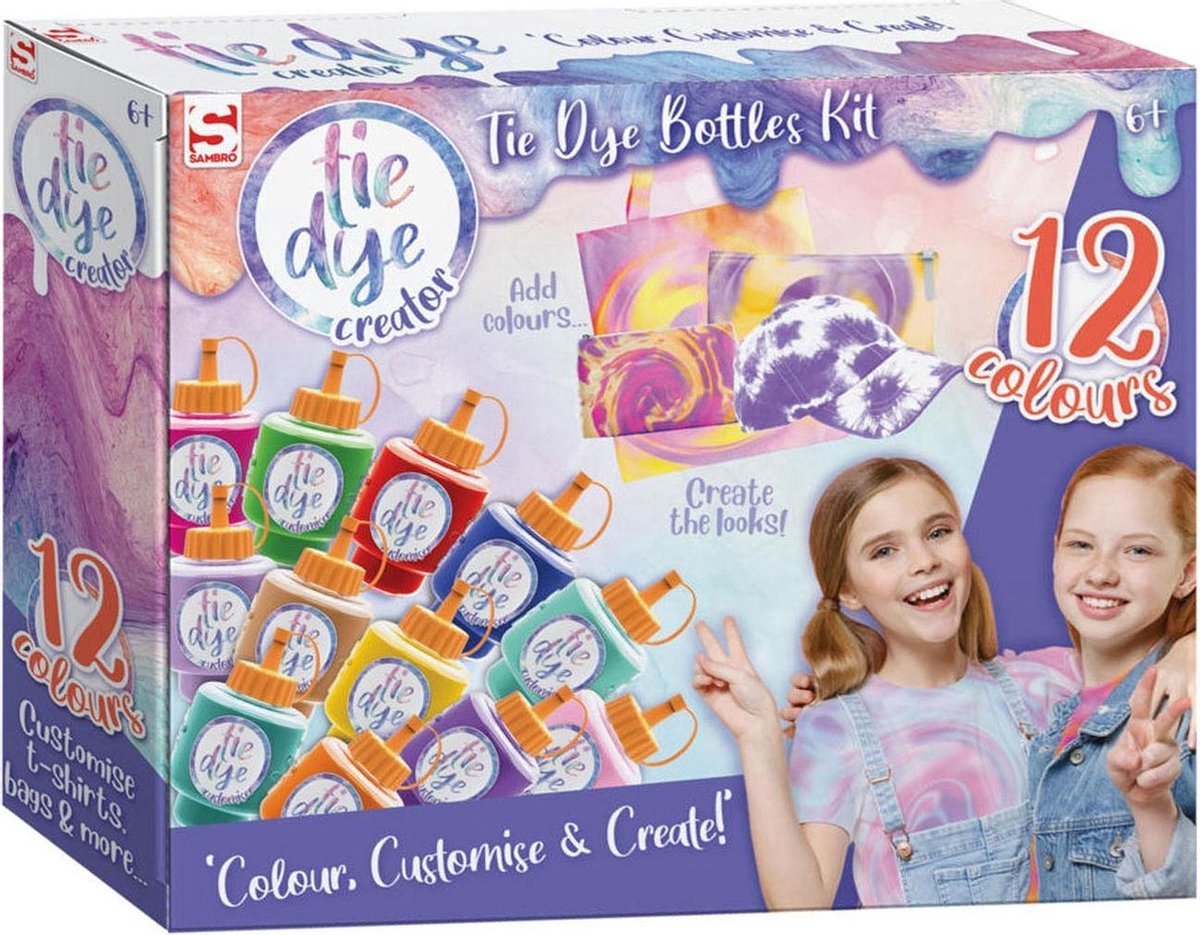 Blomz textielverf - 15 kleuren - XL Tie Dye Kit - Complete Set ...