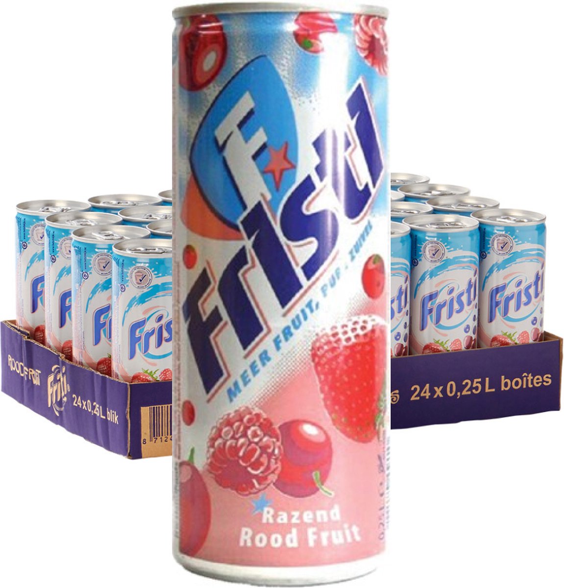 Fristi Yoghurtdrank in blik | Rood Fruit (pak 24 x 250 milliliter ...