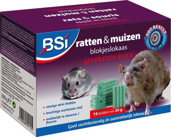 BSI - Generation Block - Tegen muizen- Ongediertebestrijding - 100 g ...