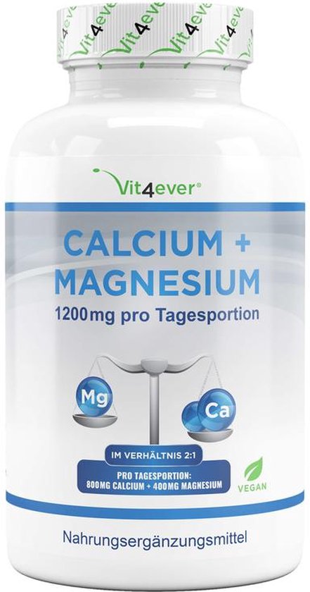 Calcium 800 mg + Magnesium 400 mg (2 tabletten) - 365 tabletten - 6 ...
