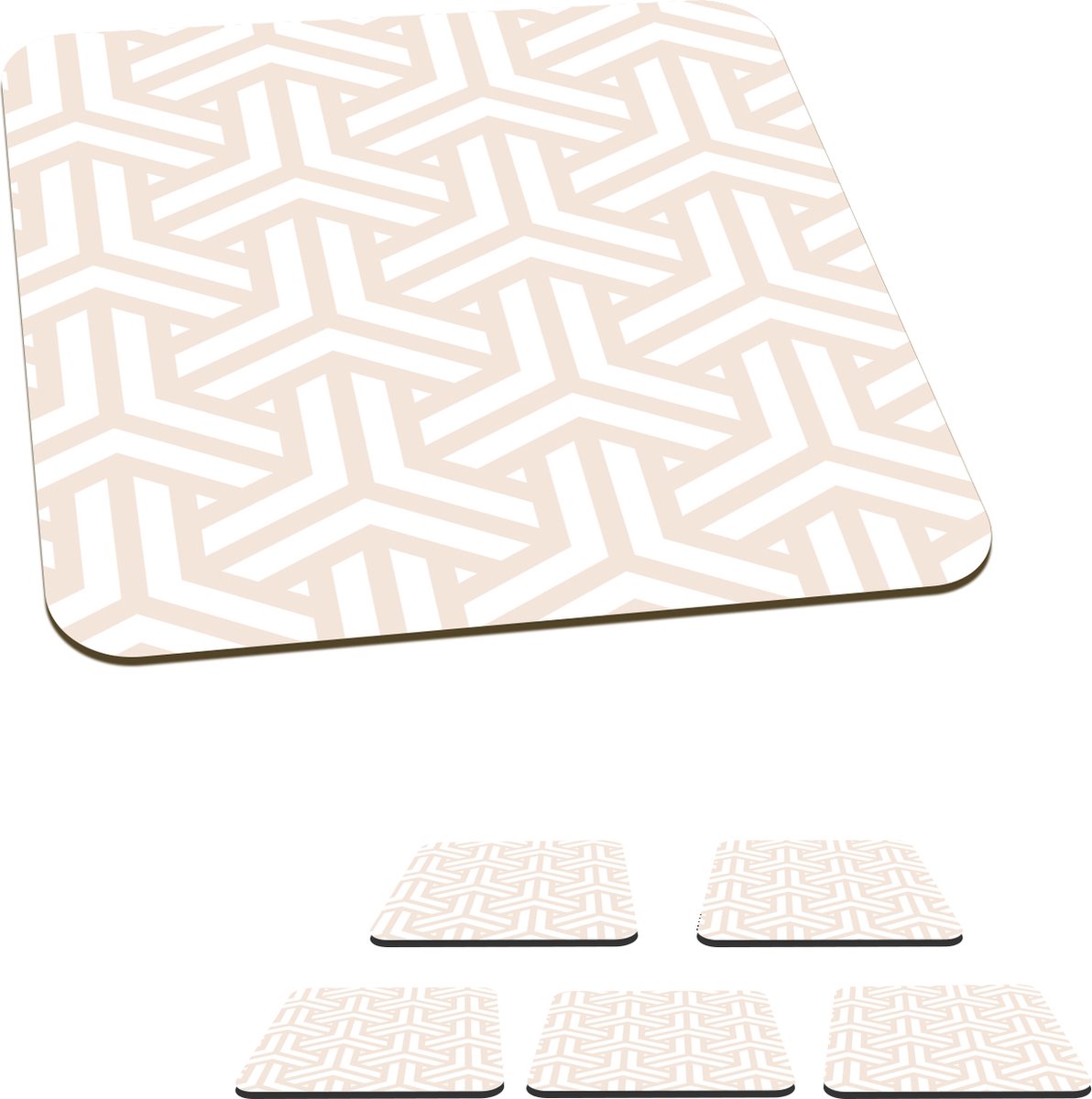Onderzetters voor glazen - Geometrie - Lijn - Vorm - Patroon - 10x10 cm ...