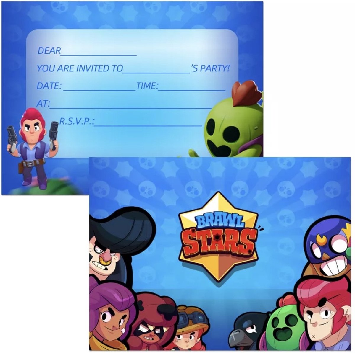 Brawl Stars Invitations - 10 pièces - Anniversaire - Cartes d ...