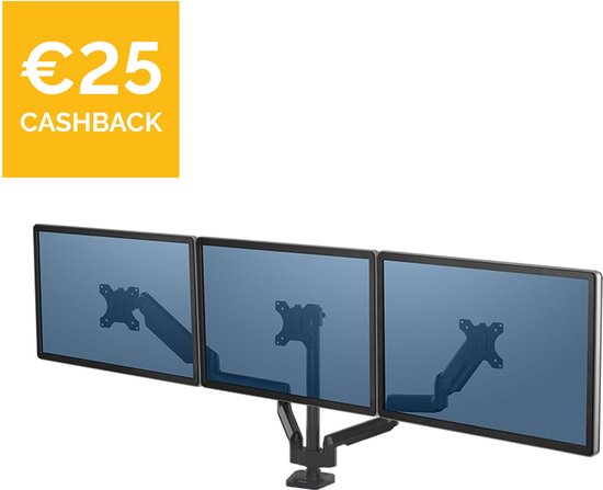 Fellowes monitor arm 3 schermen Platinum Series 27" zwart | bol.com
