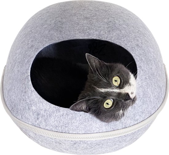 Kattenmand vilt met kussen 48x38x26cm | bol