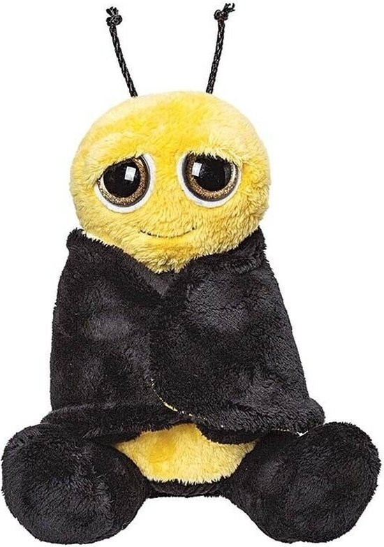 Pluche gele met zwarte bij knuffel 18 cm - Bijen insecten knuffels ...