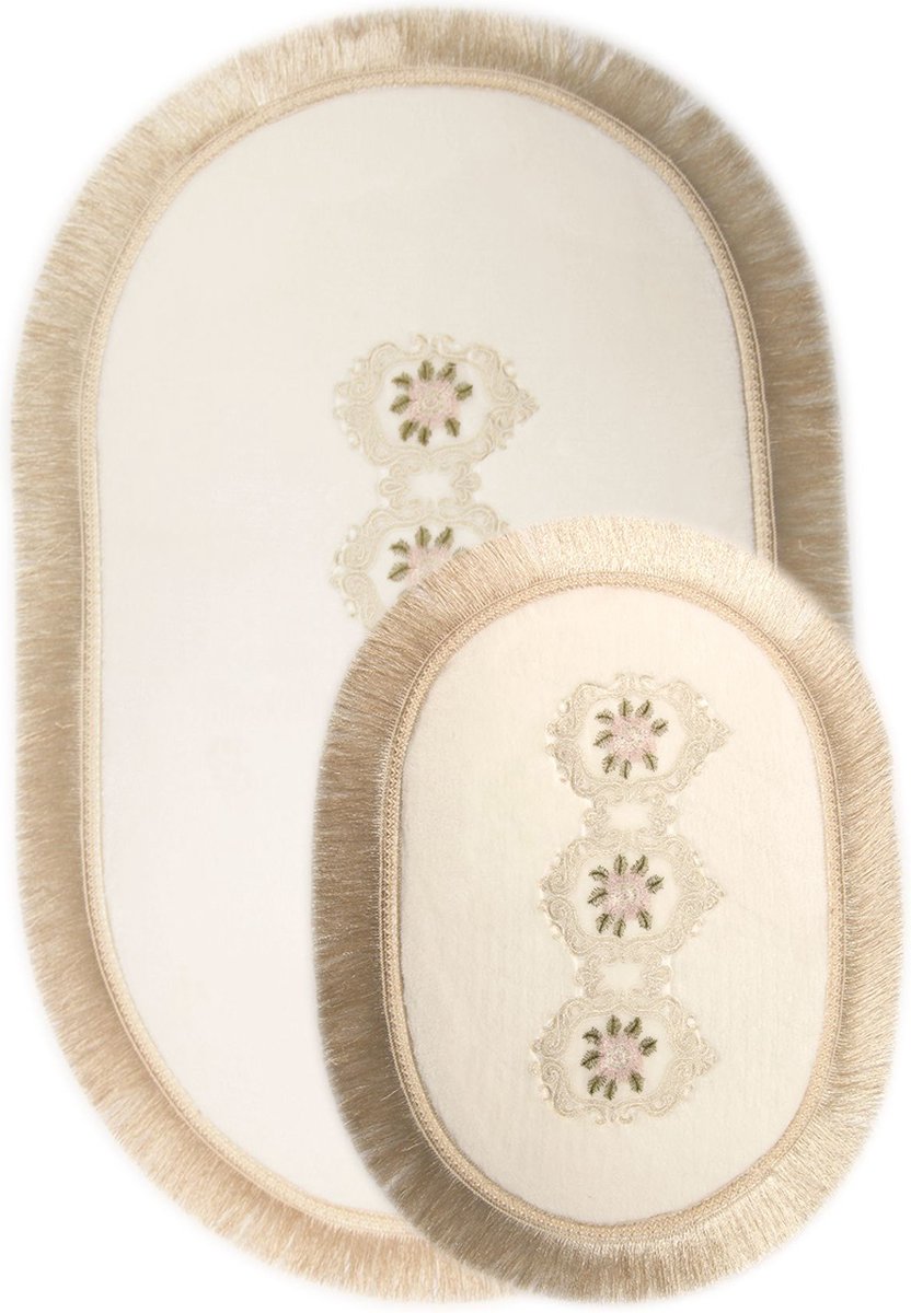 Bonny Home Shems Ovaal Badmat - Antislip Badmat - Kanten Badmat - 2 ...