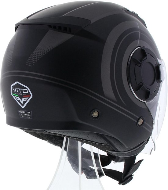 Vito Jet Isola helm mat zwart titanium L - Scooterhelm & Motorhelm ...