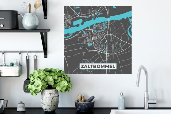 Poster Plattegrond - Zaltbommel - Kaart - Stadskaart - 50x50 cm | bol