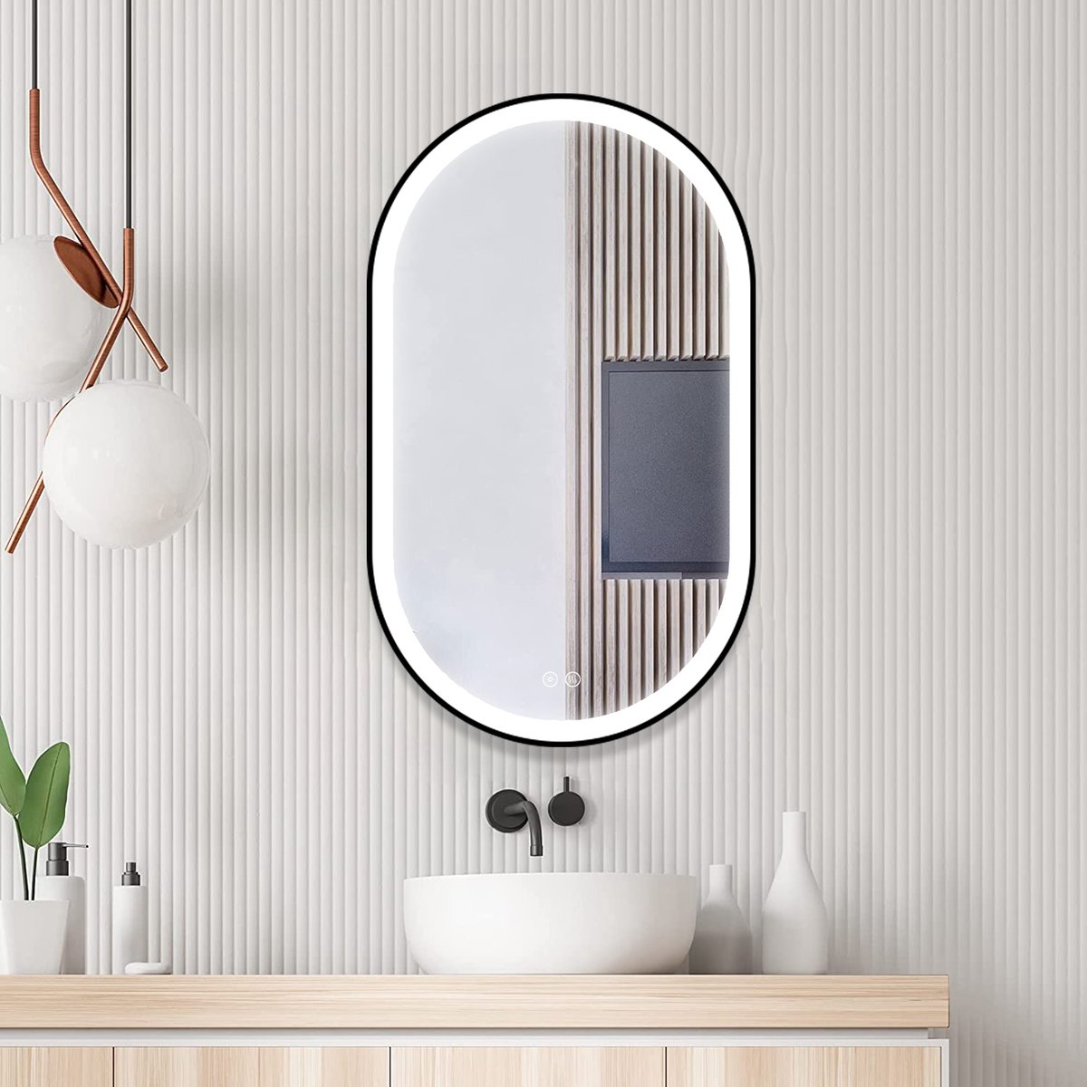 Starlight - Miroir de salle de bain - Ovale - 80x120 cm - Zwart ...