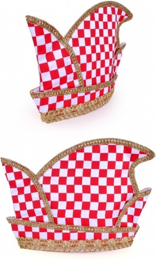 Prins Carnaval muts - heren - rood/wit - Prinsenmuts - luxe ...